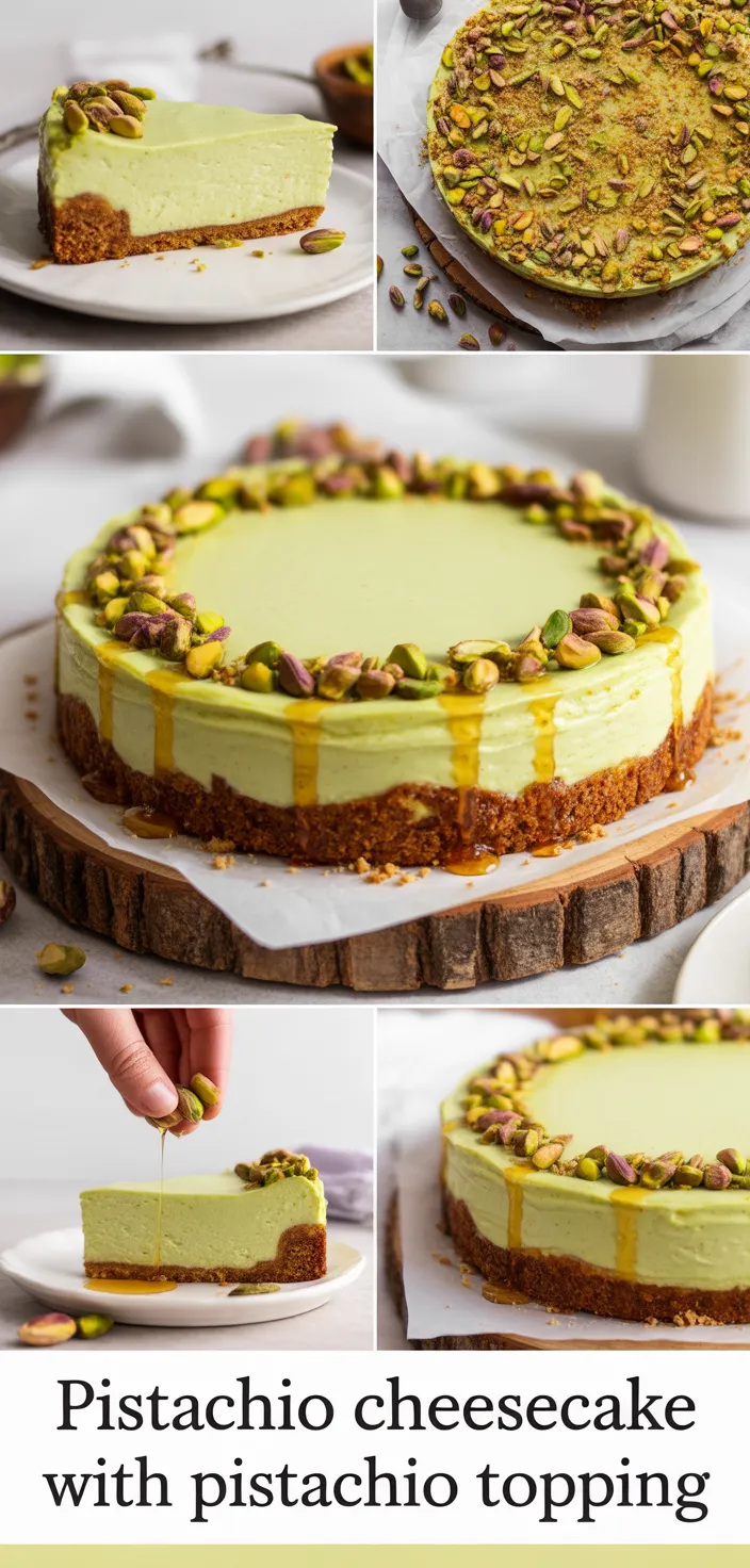 Pistachio Cheesecake With Pistachio Topping Recipe - Paris Plates