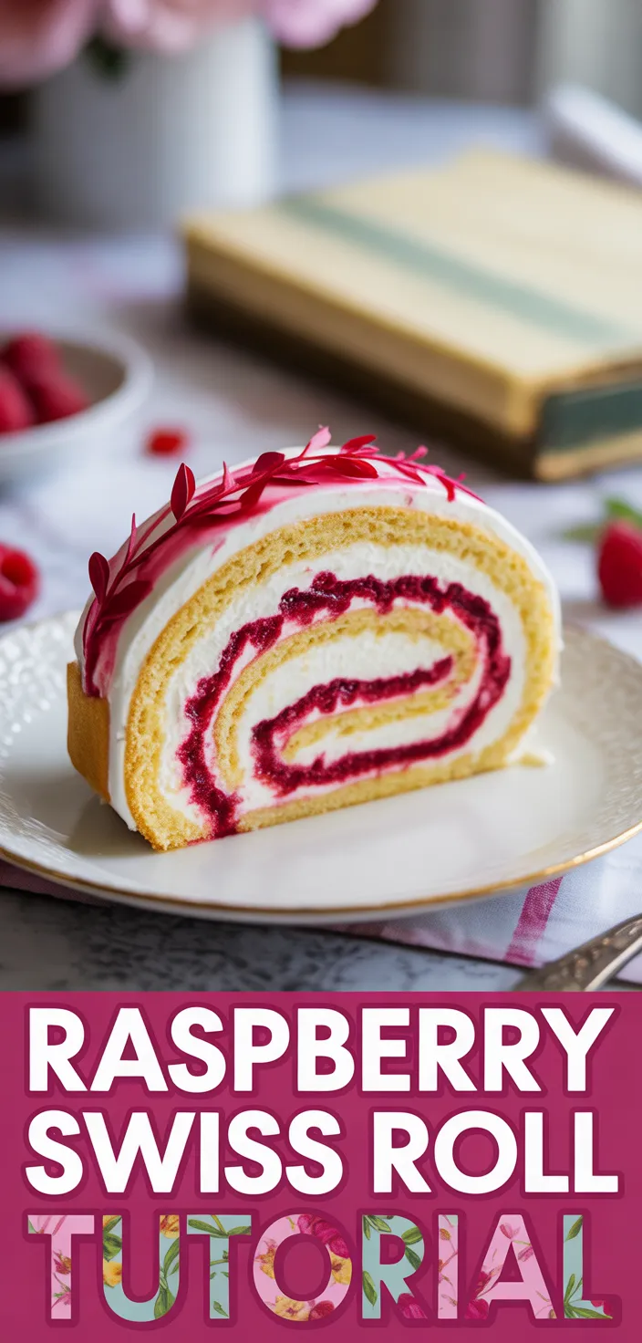 Raspberry Swiss Roll Cake Video Tutorial Recipe - Paris Plates