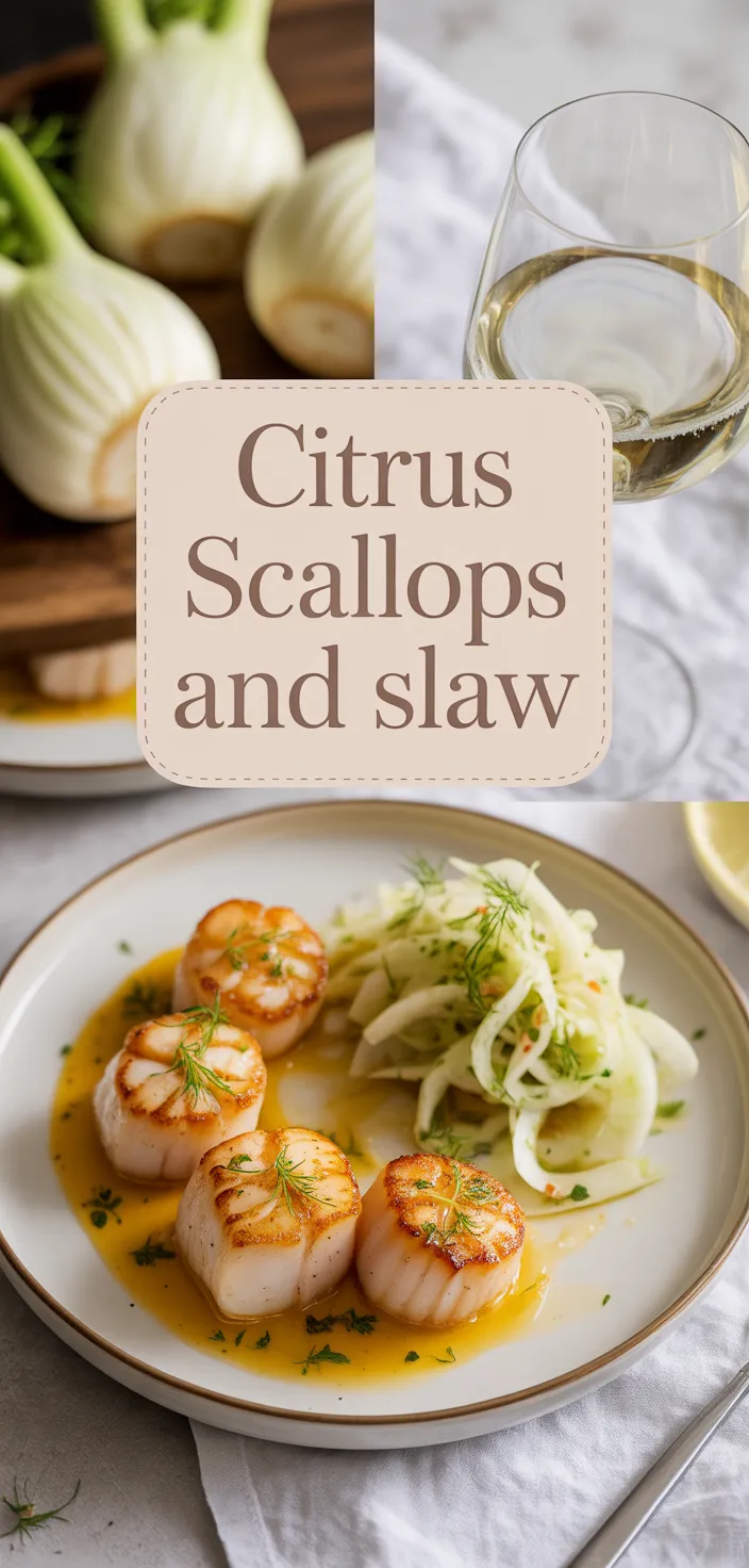 Golden Scallops With Citrus Beurre Blanc & Fennel Slaw Recipe - Paris ...